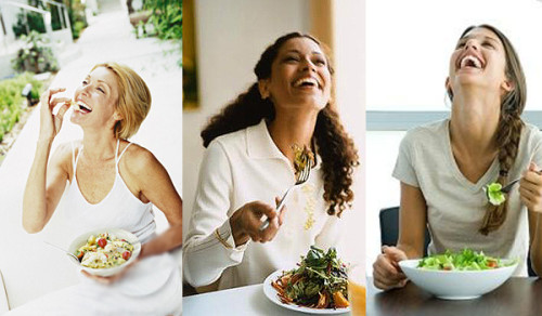 Women Laughing with Salad | Vegan Feminist Network
